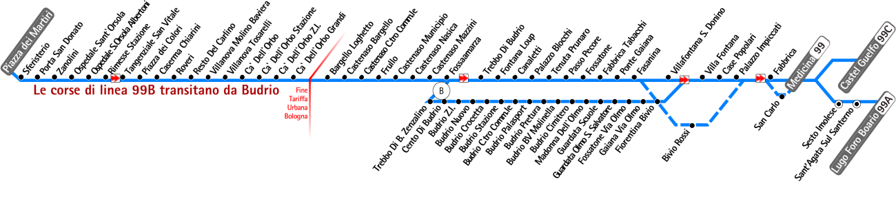 Linea 99: Bologna - Castenaso - Medicina - Castel Guelfo / Lugo | TPER ...